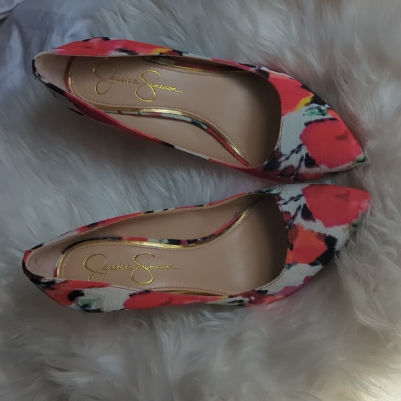 Jessica Simpson | Shoes | Jessica Simpson Floral Print Heels | Poshmark